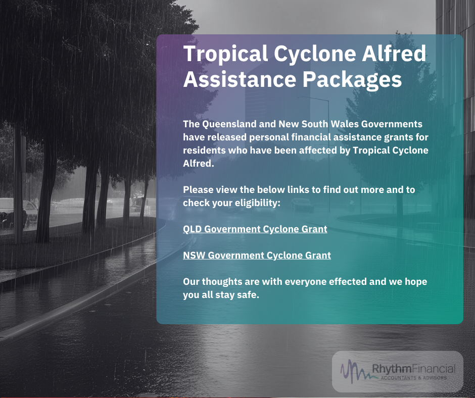 Tropical Cyclone Alfred Assistance Packages | Rhythm Financial